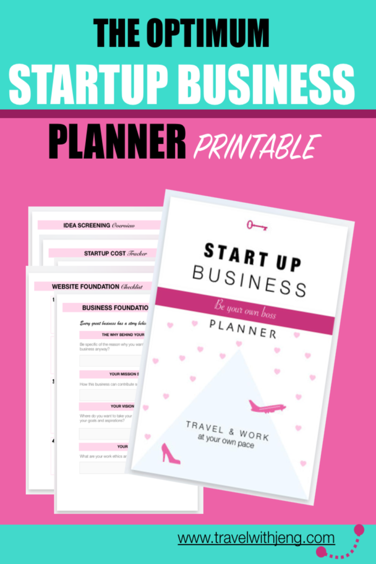 The Optimum Startup Business Planner Toolkit - Travel With Jeng